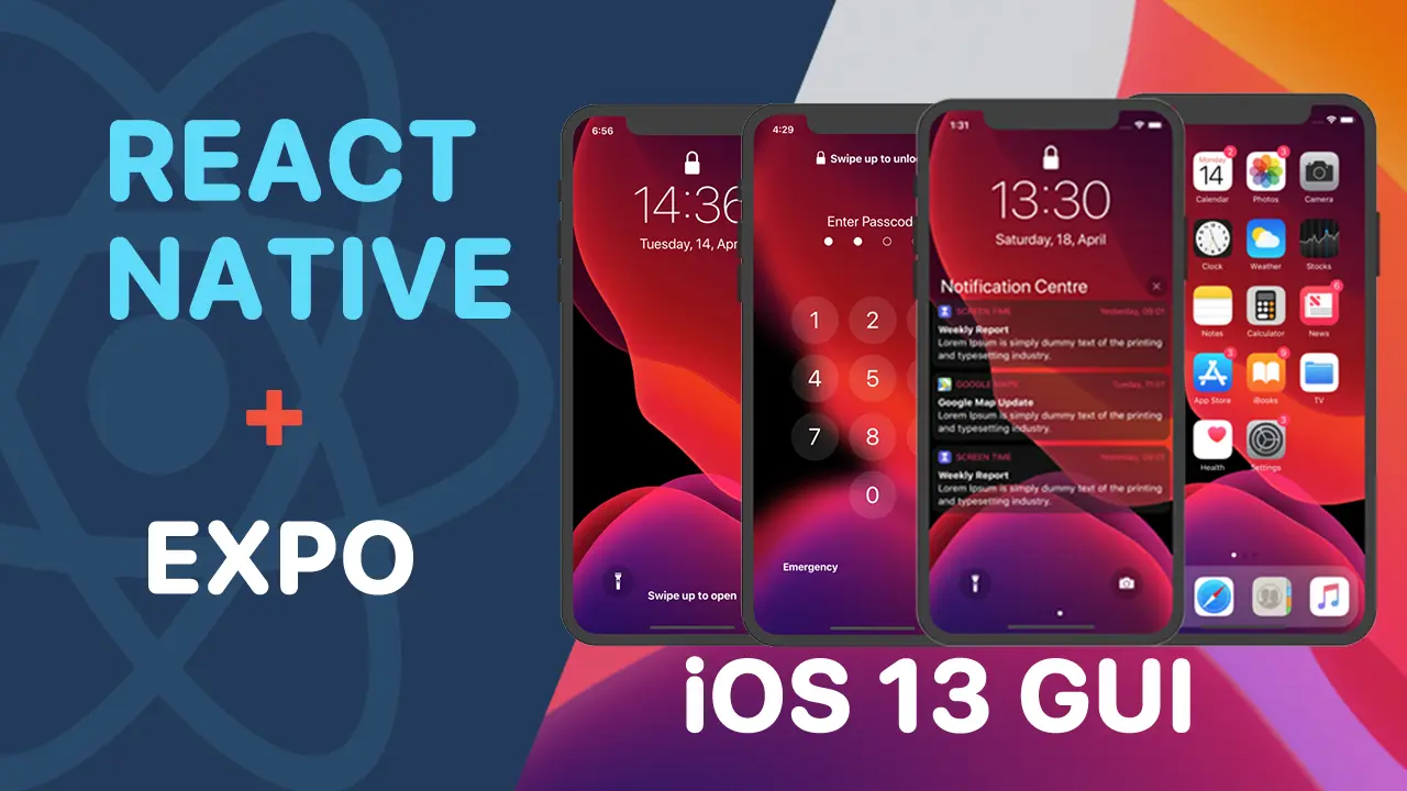 React Native iOS13 GUI Mockup - Music Coding